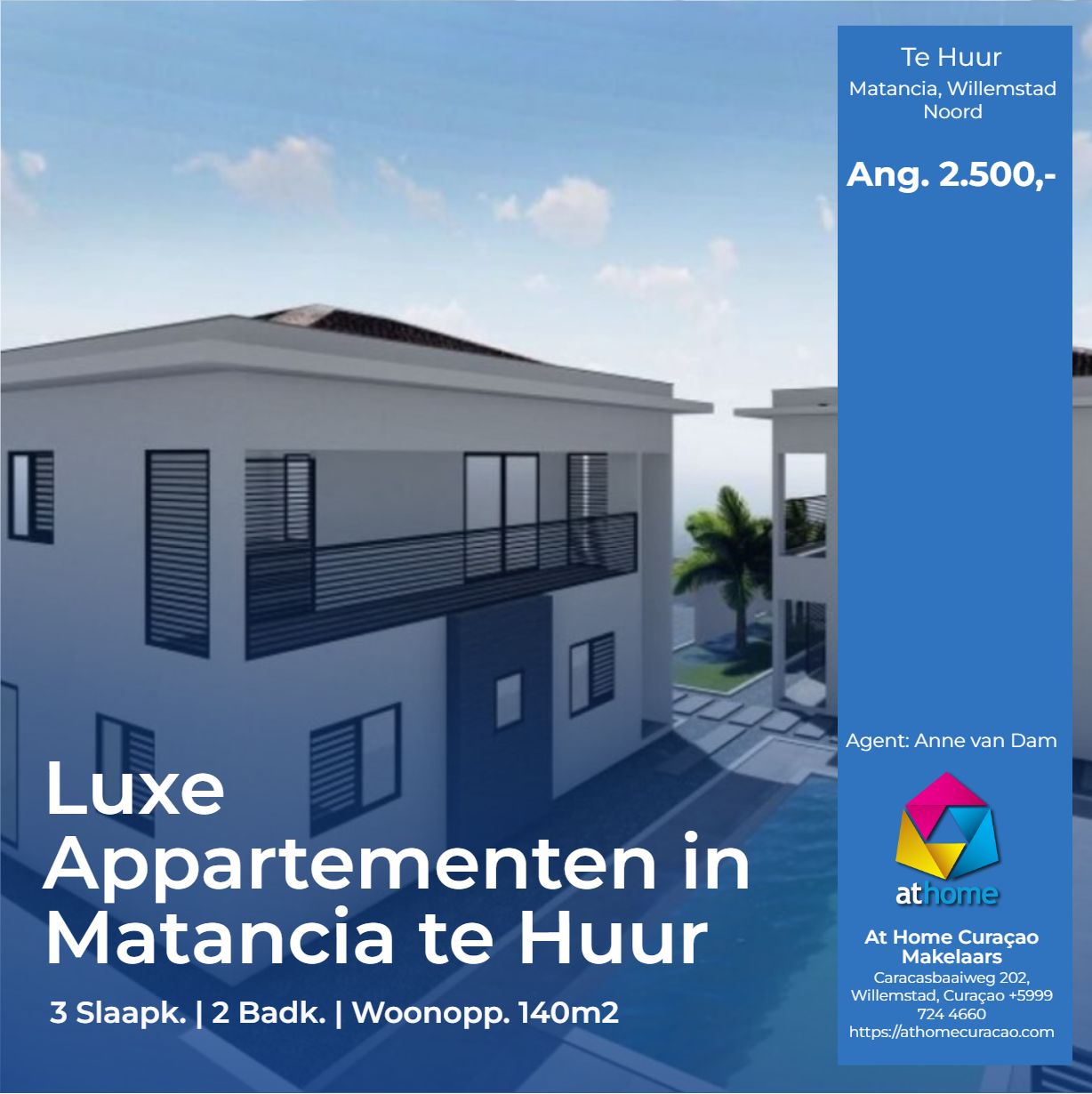 Luxe Appartementen in Matancia te Huur - At Home Curaçao Makelaars